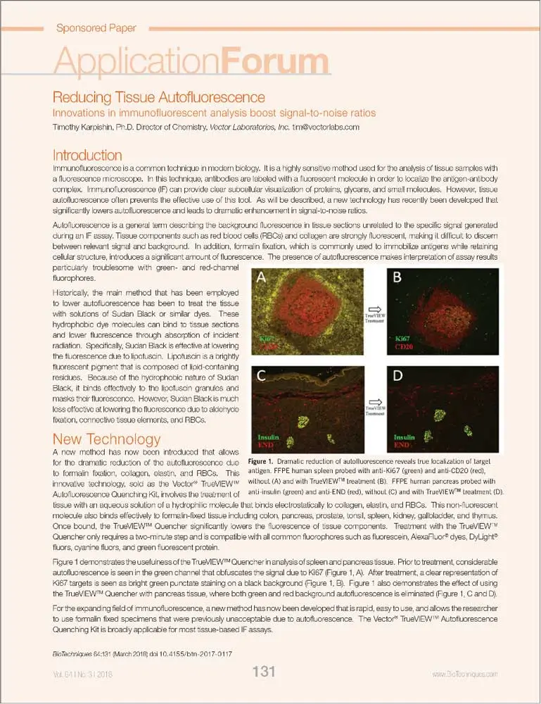 Vector® TrueVIEW® Autofluorescence Quenching Kit | Vector Labs
